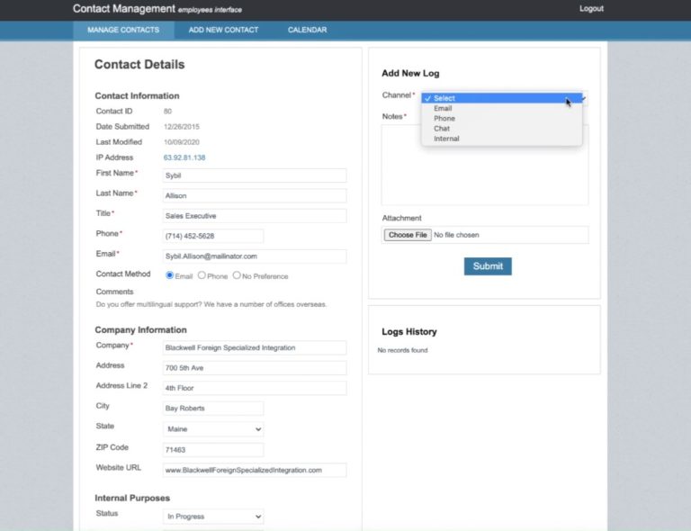 Contact Management - Apps by ZoneWD