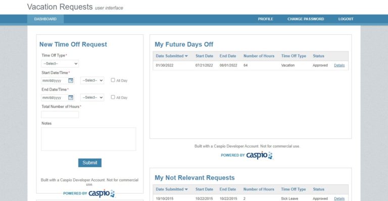 Employee Time-Off Requests - Apps by ZoneWD