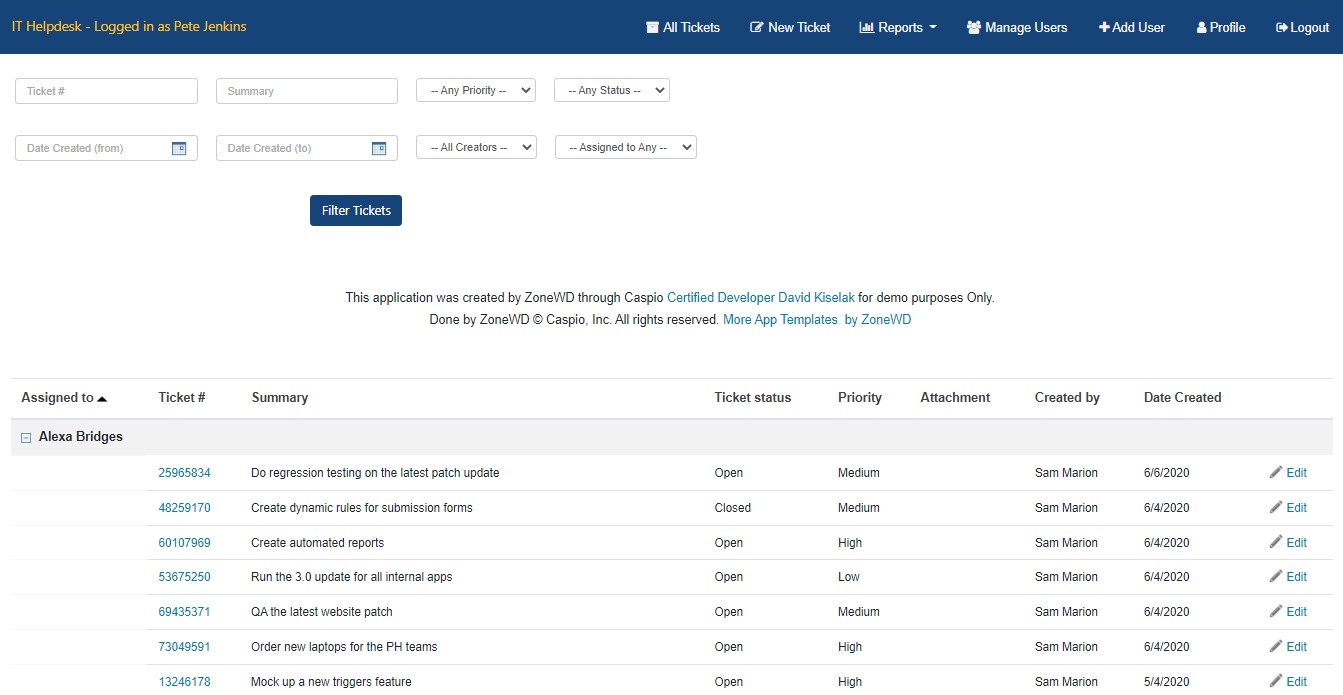 IT Simple Helpdesk - Apps by ZoneWD